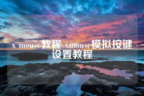 x mouse教程 xmouse模拟按键设置教程 - APP分享.COM