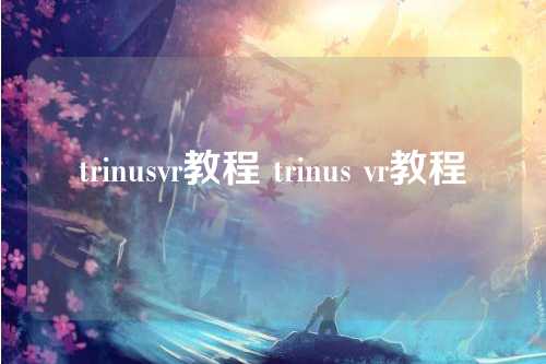 trinusvr教程 trinus vr教程 - APP分享.COM